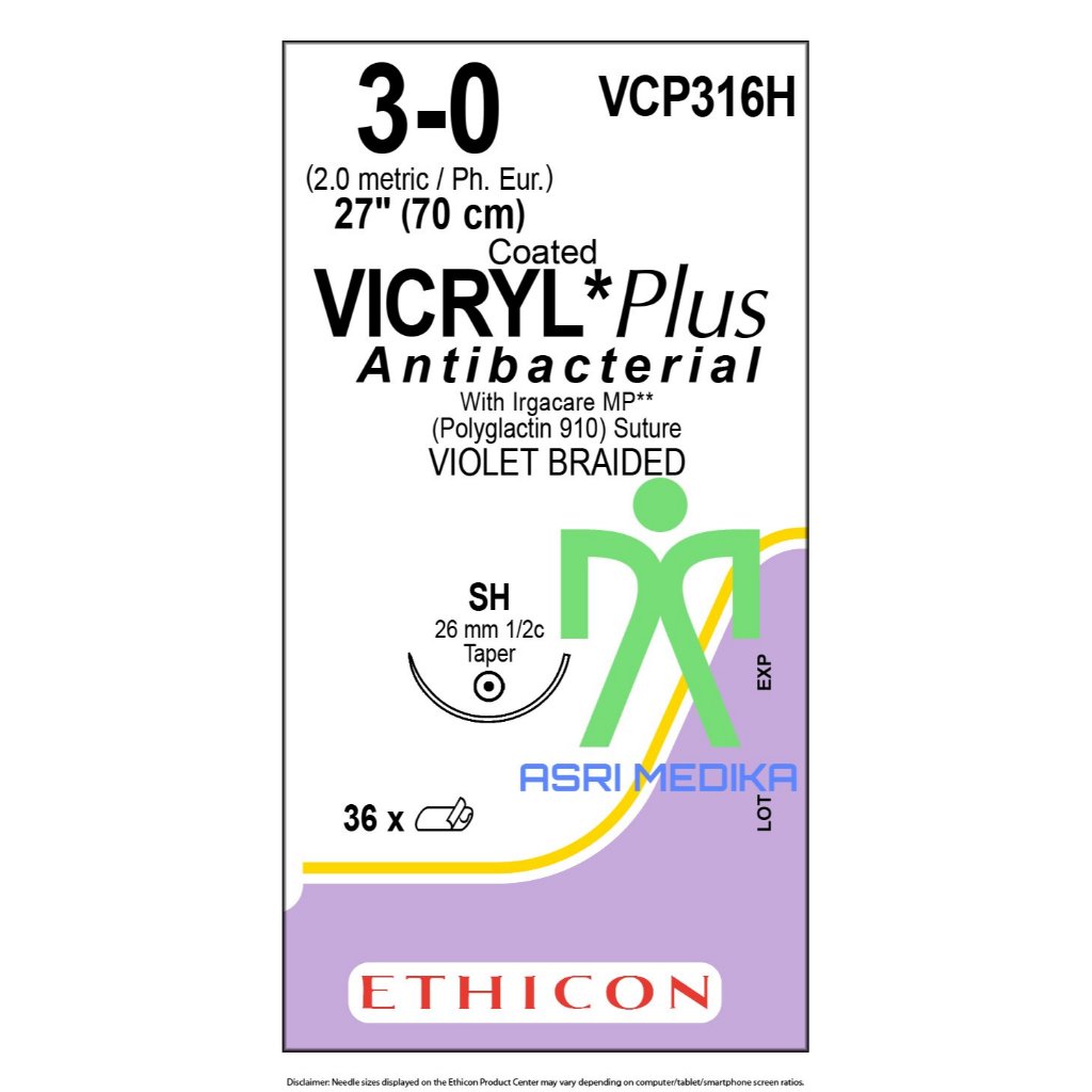 Jual Vicryl Plus 3/0 Taper VCP 316 Vikril Vicril ( PGA, absorb ...