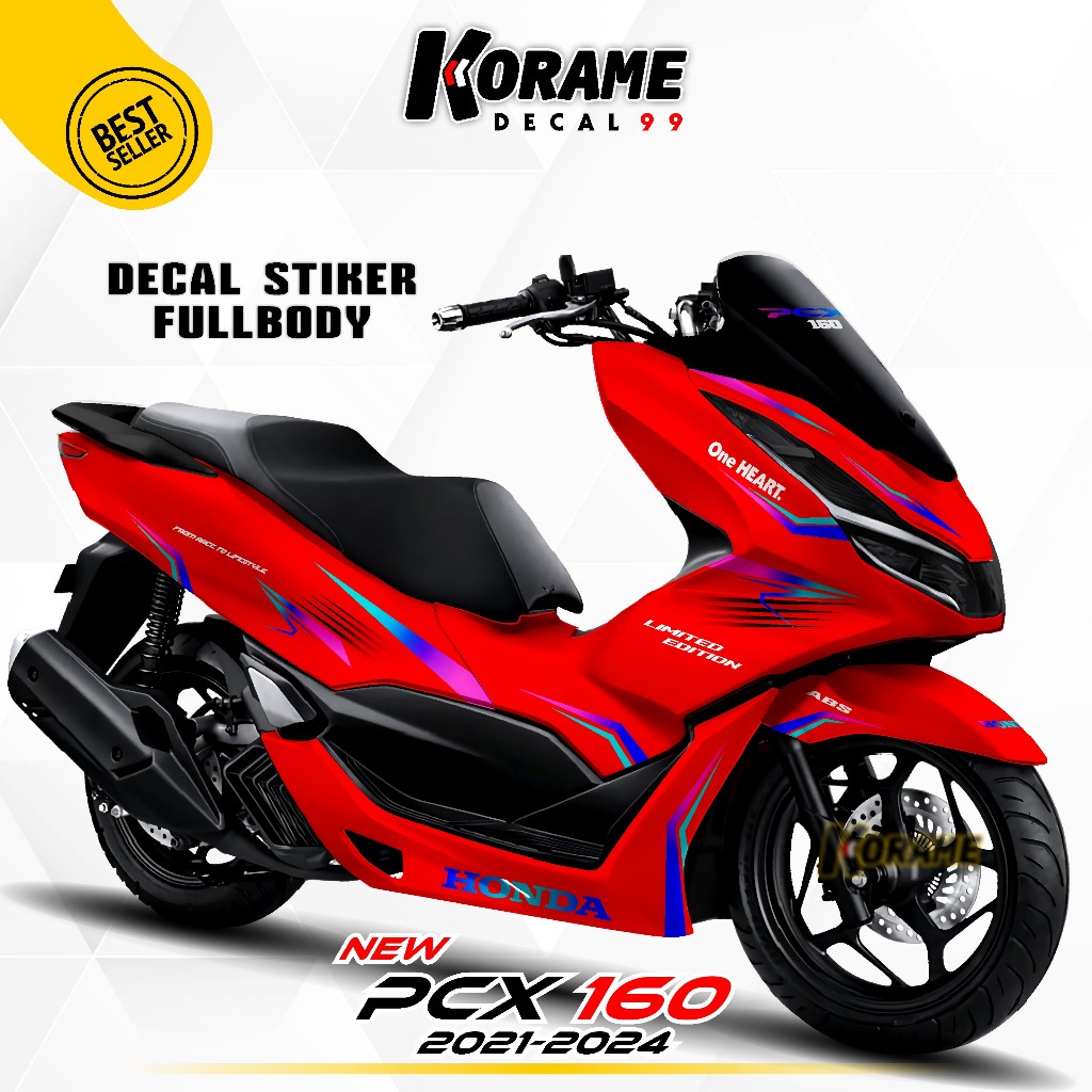Jual Decal Stiker PCX 160 2021 2022 2023 2024 - Motif Warna Merah List ...