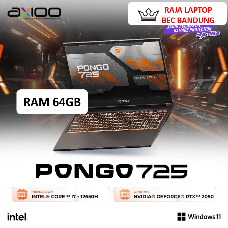 Jual Laptop Gaming Axioo Pongo 725 Intel i7 Gen 12 Ram 64GB SSD 1TB ...