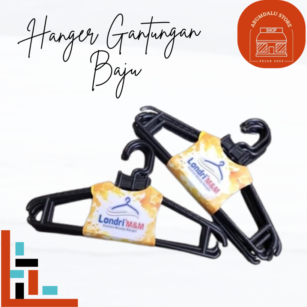 Jual HANGER PLASTIK HITAM SET (ISI 6PCS) | Shopee Indonesia