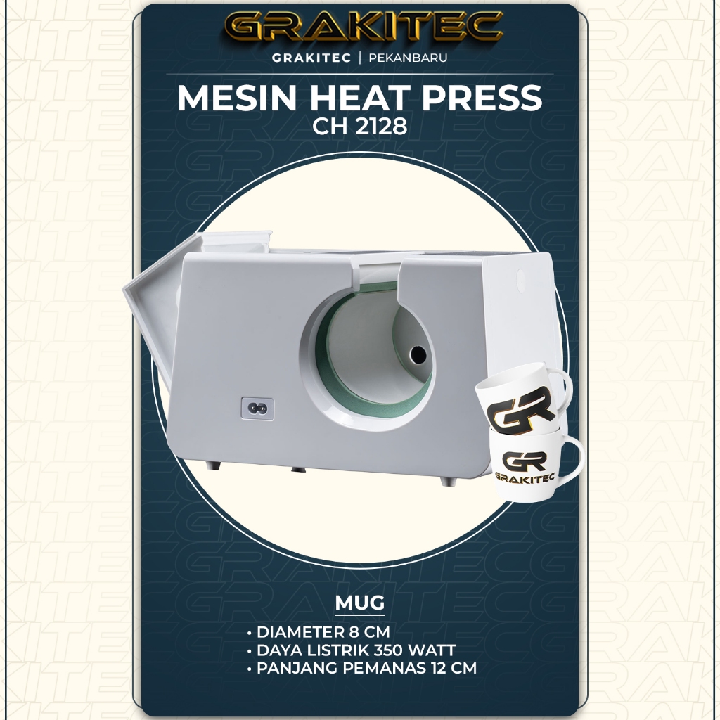 Jual MESIN PRESS SABLON MUG 11oz / GELAS CH2128 GRAKITEC | Shopee Indonesia