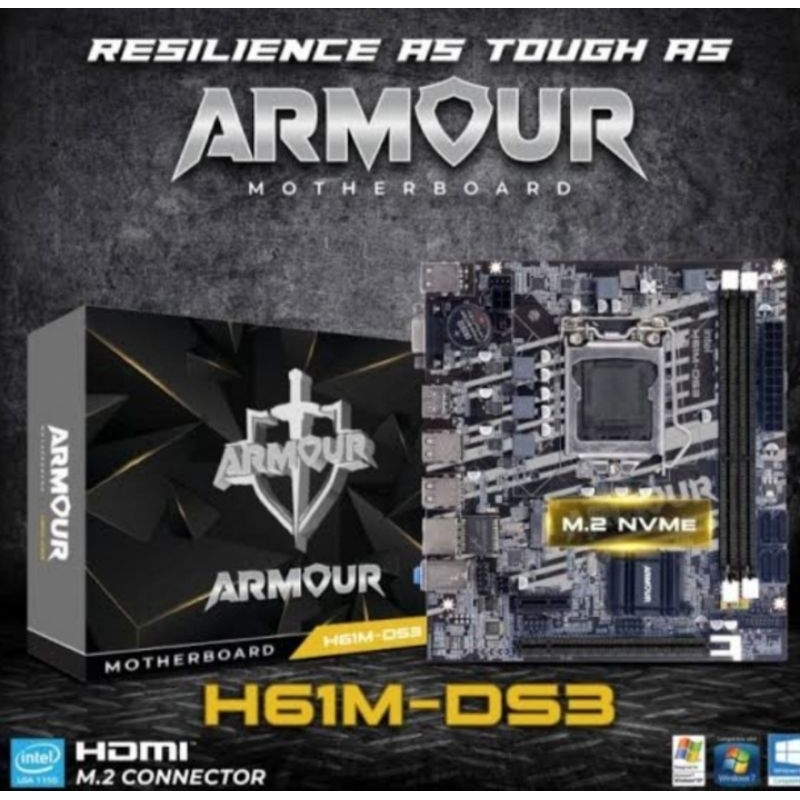 Jual MOTHERBOARD ARMOUR H61 LGA 1155 | Shopee Indonesia