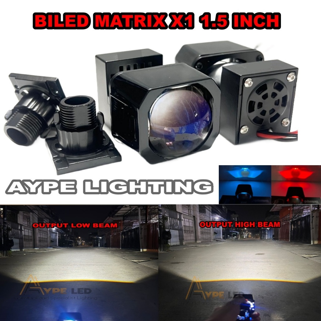Jual Lampu Biled Projector Matrix X1 Pro BlueLens 1,5 Inchi Projie Mini ...