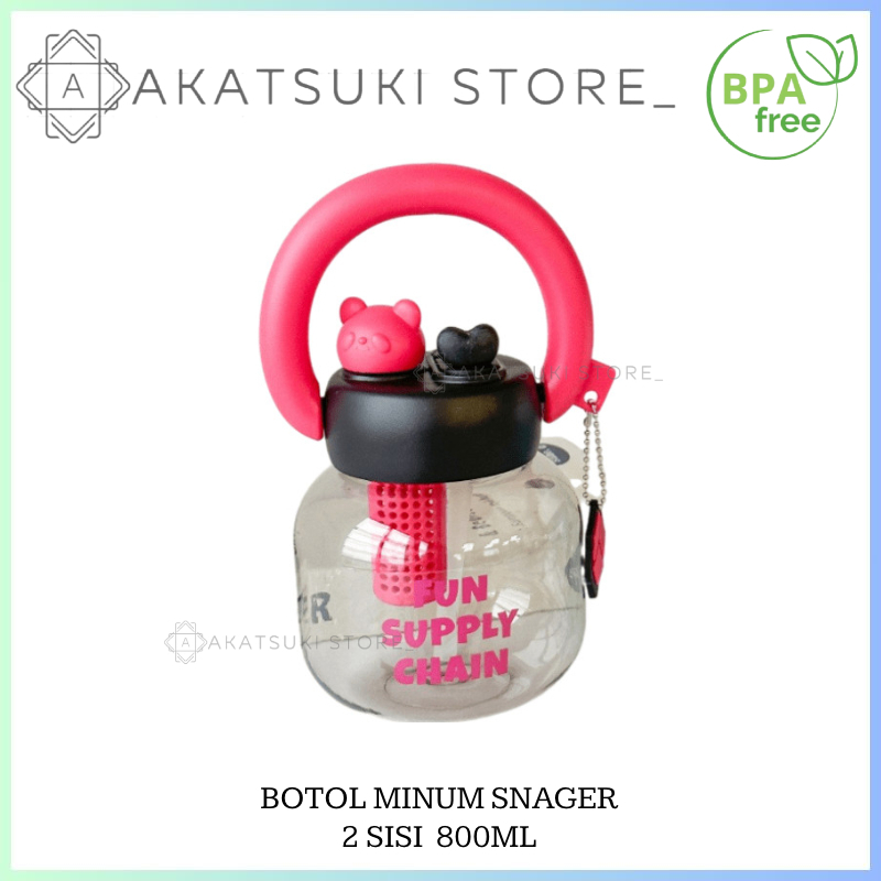 Jual AKATSUKI39-5062 BOTOL MINUM ANAK SNAGER 2 SISI 800ML FREE STIKER ...