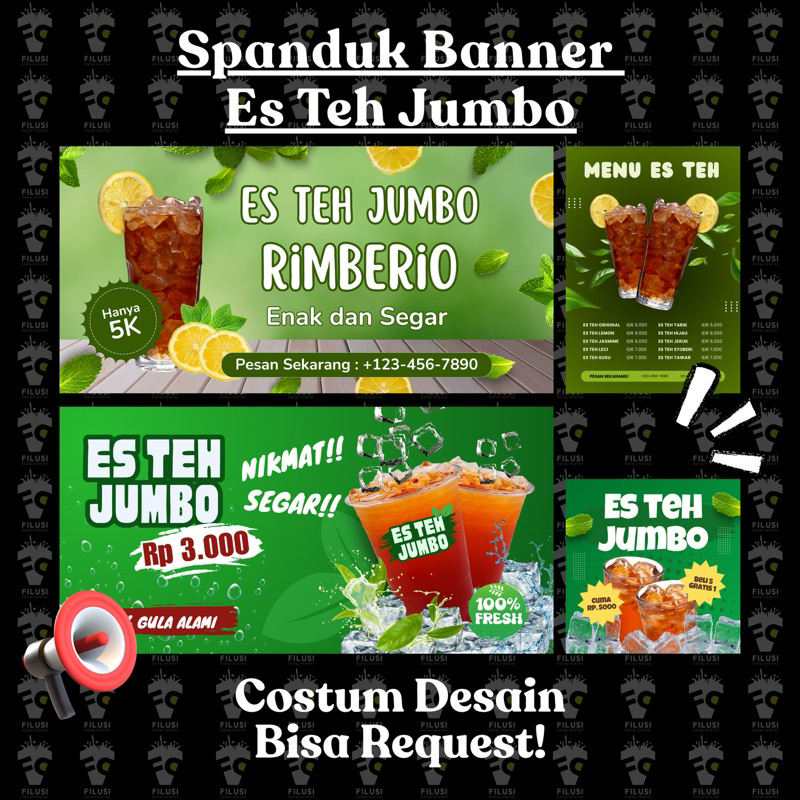 Jual Spanduk Benner Jualan Es Teh Jumbo / Costum Ukuran & Desain ...