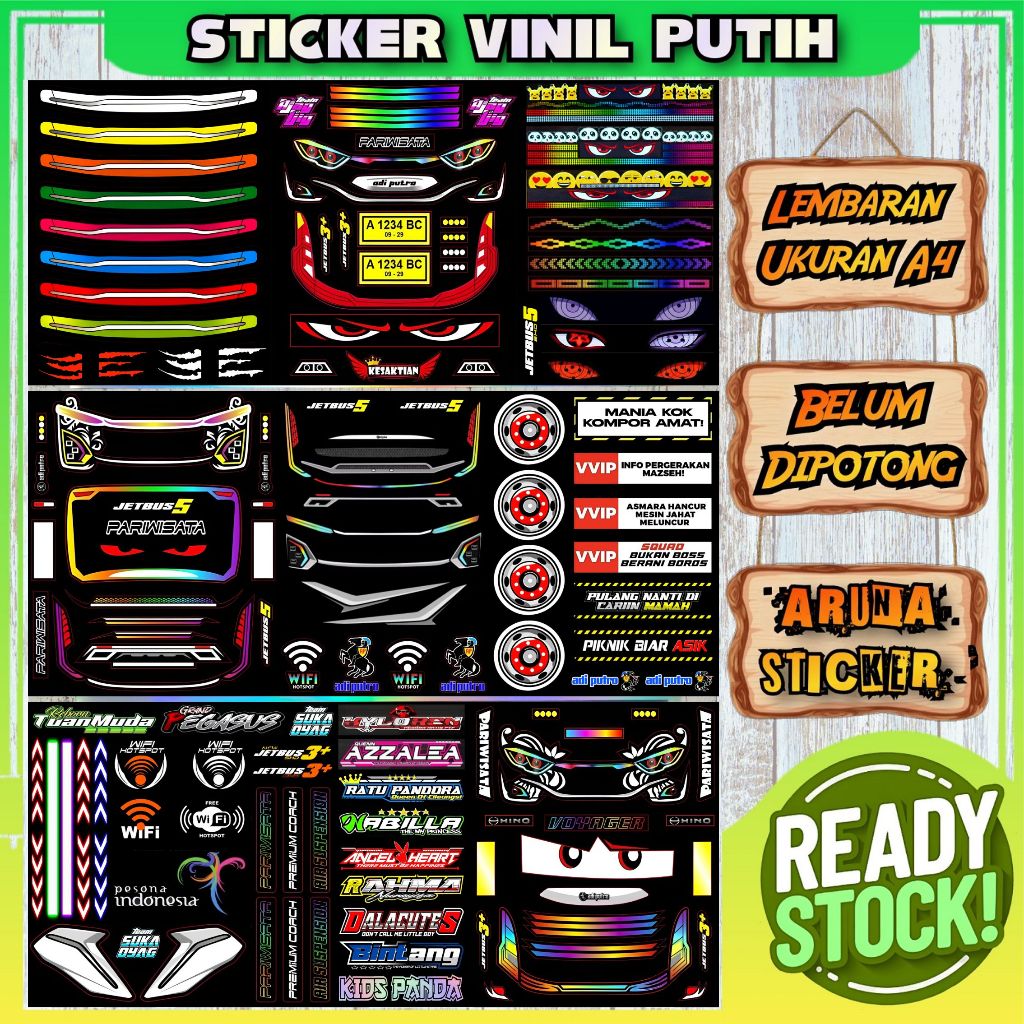 Jual Sticker Bus Miniatur Bahan Vinyl Putih Stiker Aksesoris Bus ...