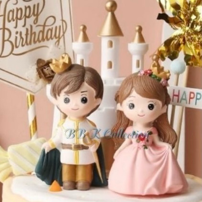 Jual Cake Topper Prince Princess Figure Couple Wedding Anniversary ...