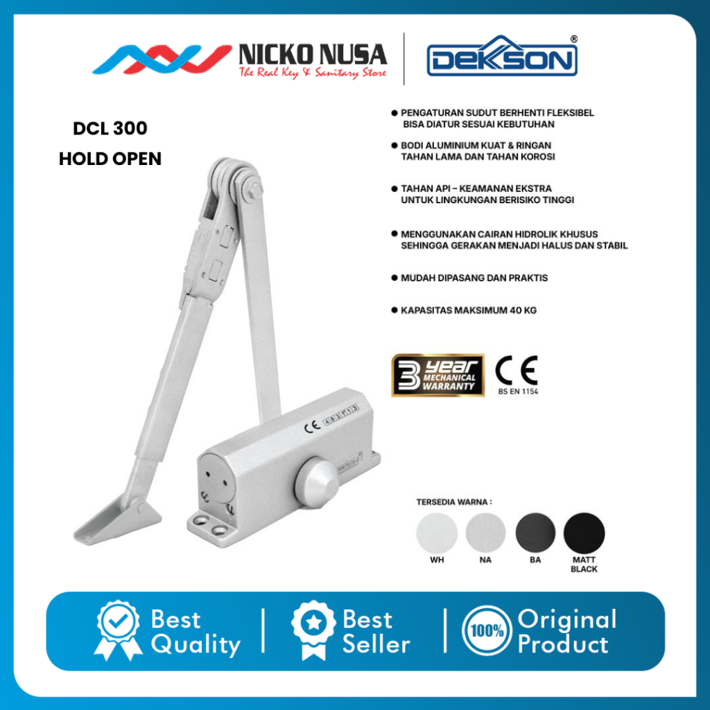 Jual Nicko Nusa - Dekkson Door Closer DCL 300 Hold Open HO - Penahan ...