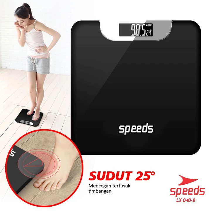Jual Speeds Timbangan Badan 180kg Digital Scale Kaca 040-8 Timbangan ...
