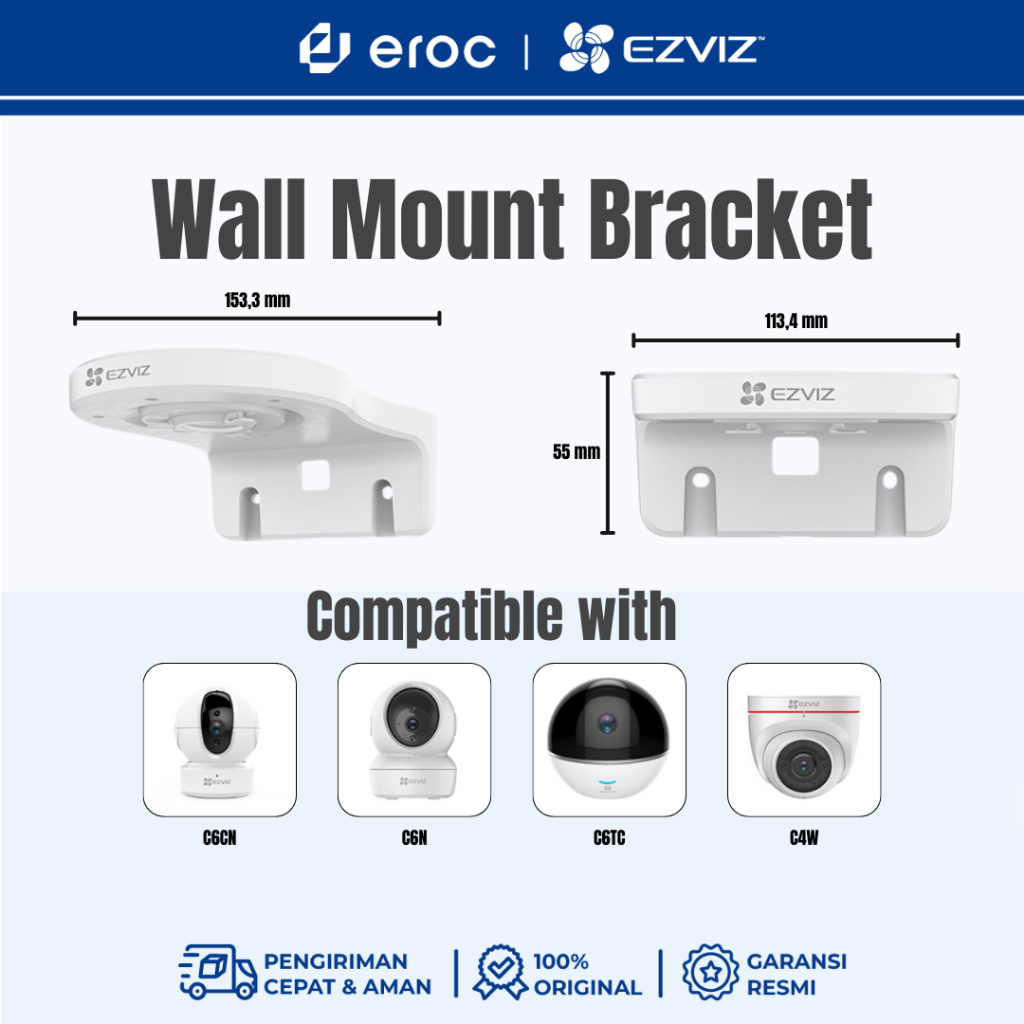 Jual Ezviz Wallmount CCTV Indoor Bracket for H6C C6N C6 C4W | Shopee ...