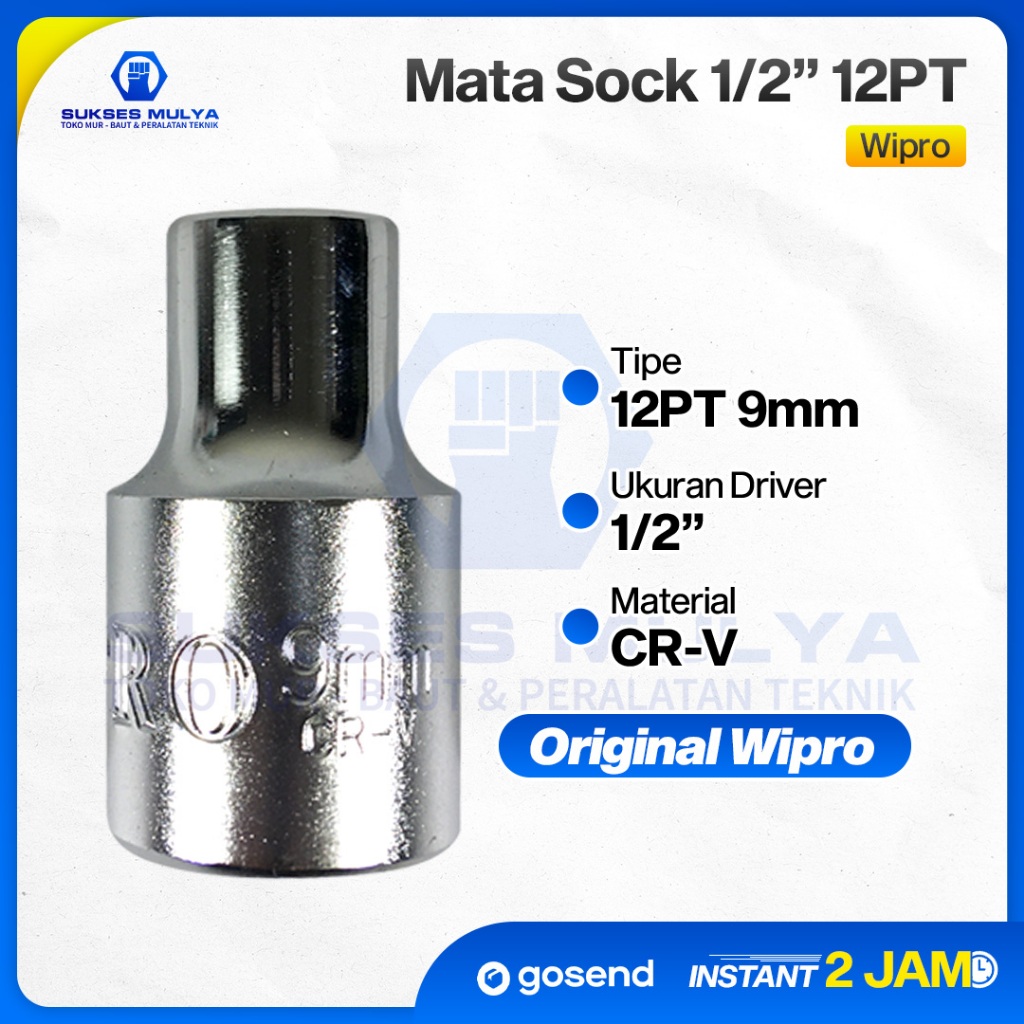 Jual Wipro Mata Kunci Shock Chrome Sok Sock Socket Bintang 1/2 inci ...