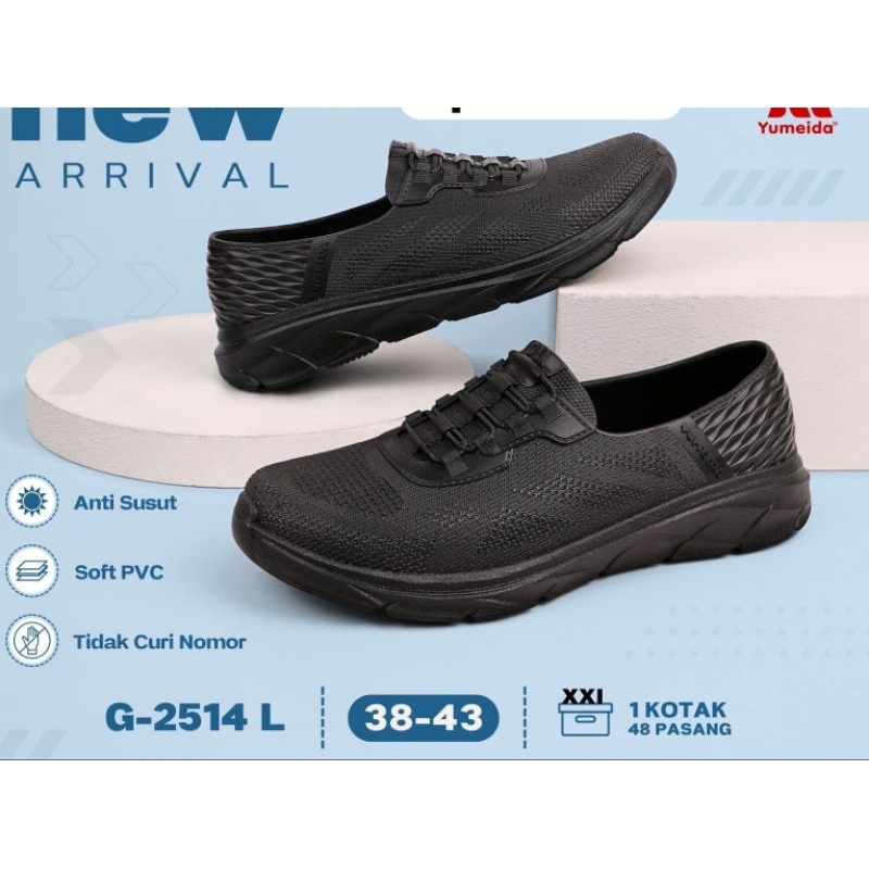 Jual Sepatu Pria Pansus Karet YM G2514 Hitam | Shopee Indonesia