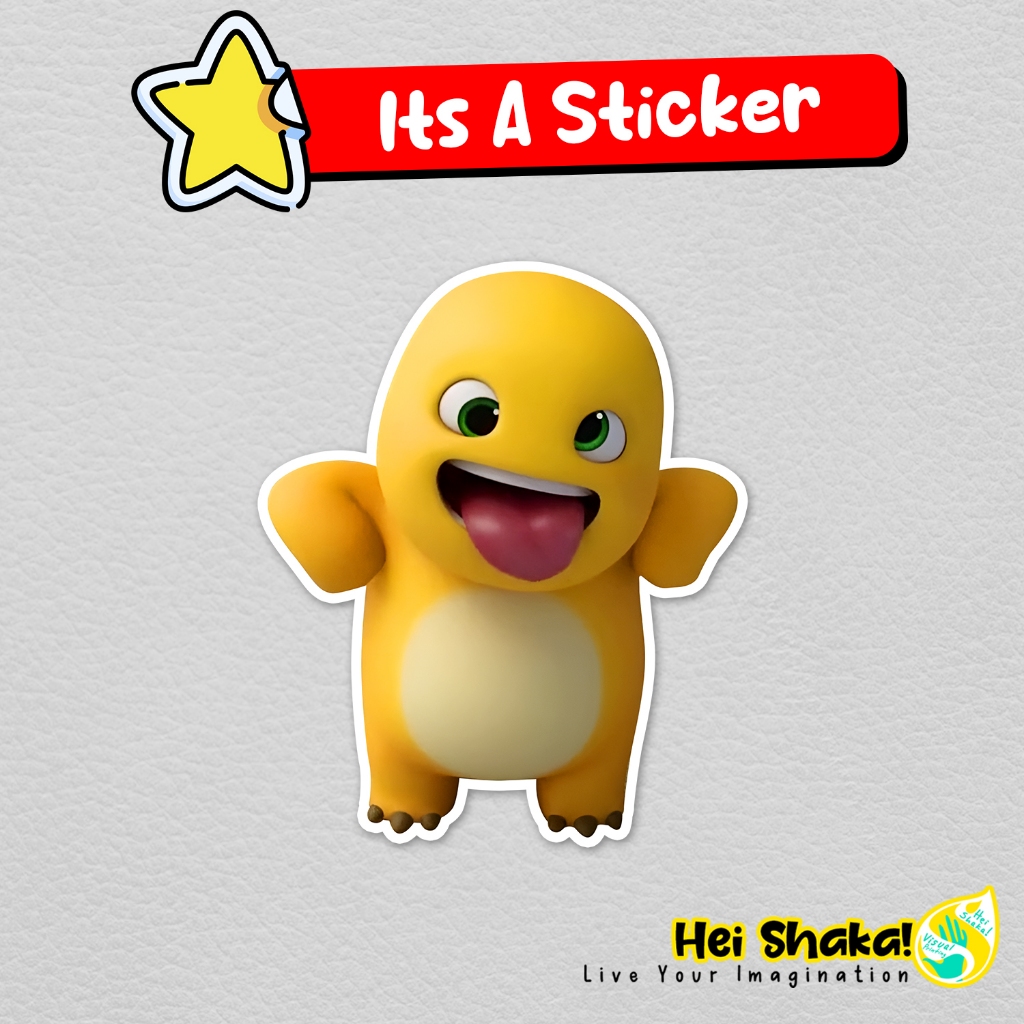 Jual Stiker Nailoong Silly Face Sticker Dino Kuning Vinyl Anti Air ...