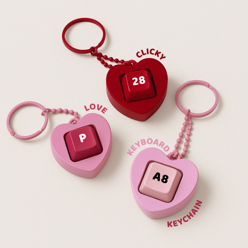 Jual PIZYGOODS - Fidget Love Keyboard | Clicky Love Keyboard Keychain ...