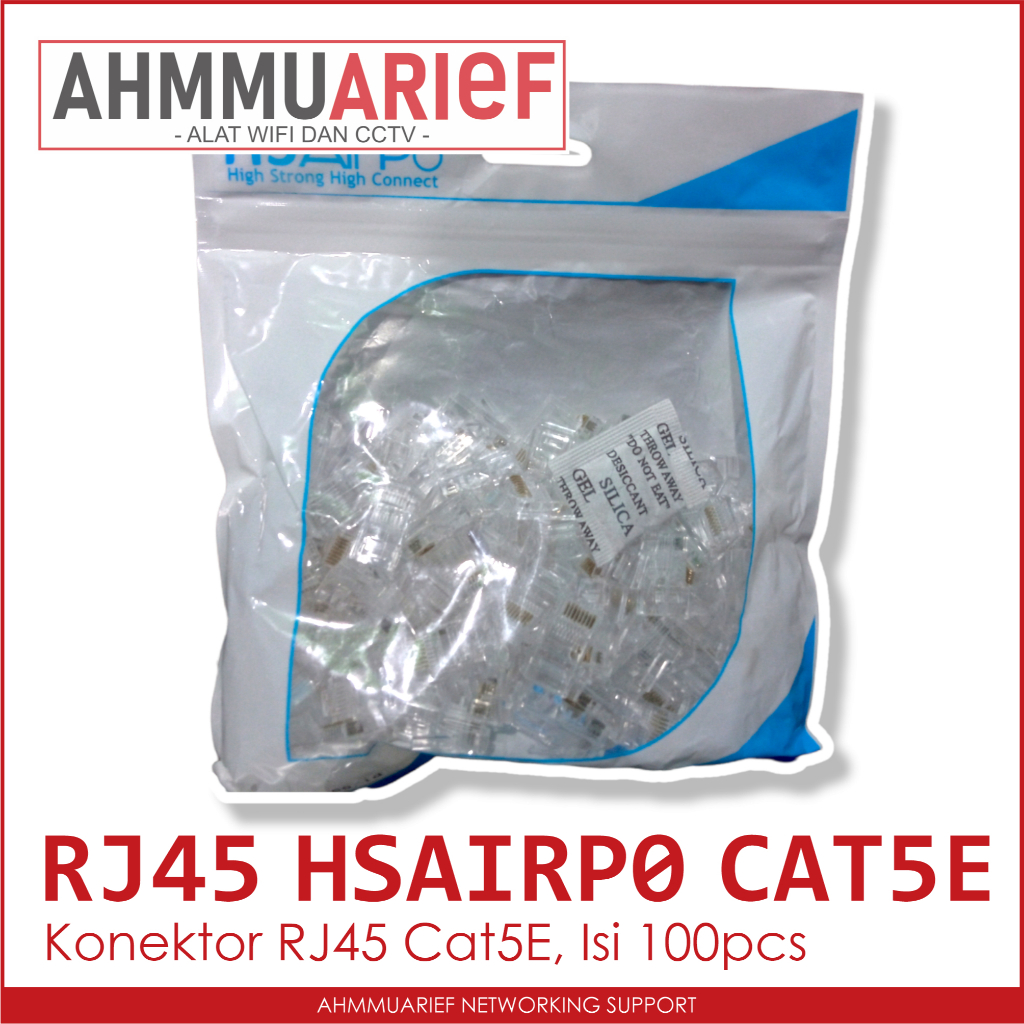 Jual HSAIRPO HS AIRPO KONEKTOR CONNECTOR UTP RJ45 CAT5 CAT5E ISI 100pcs ...