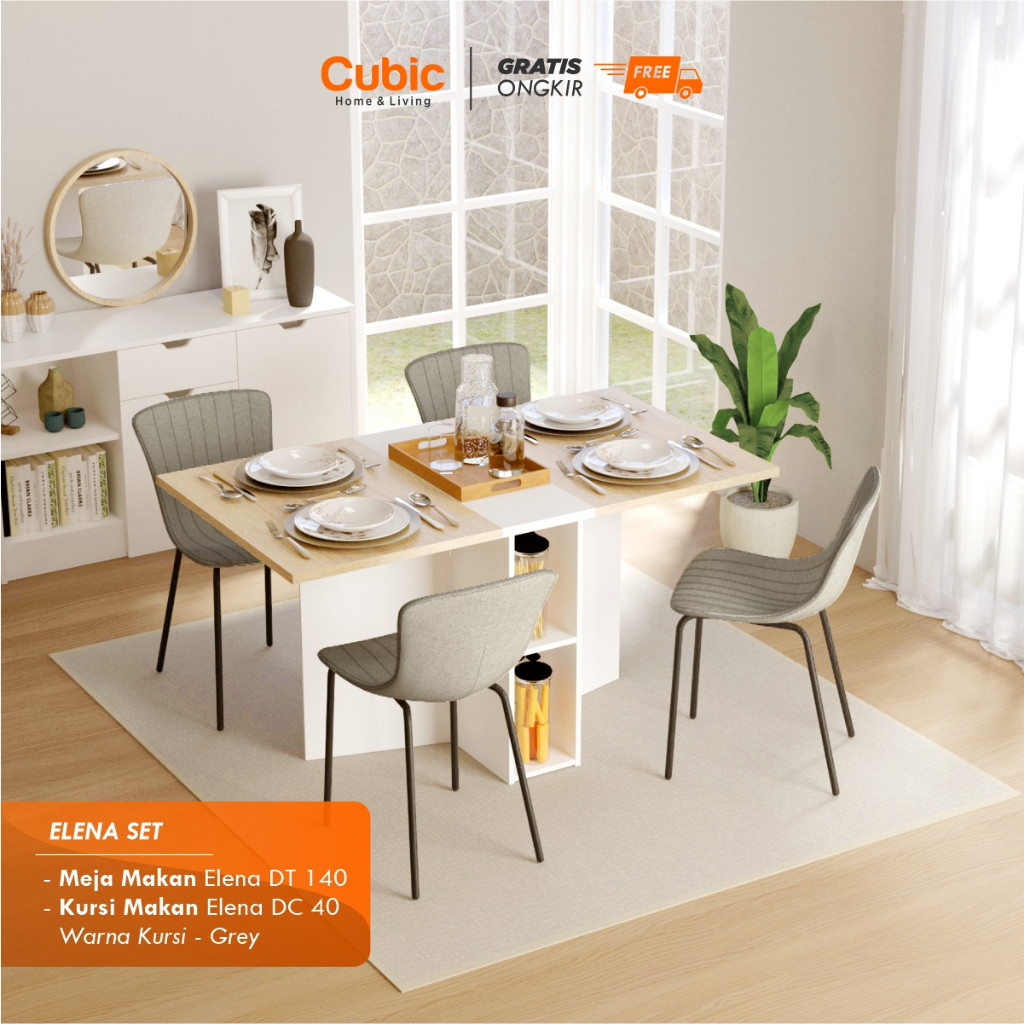 Jual Cubic Meja Makan Minimalis / Dining Table / ELENA DT 140 | Shopee ...