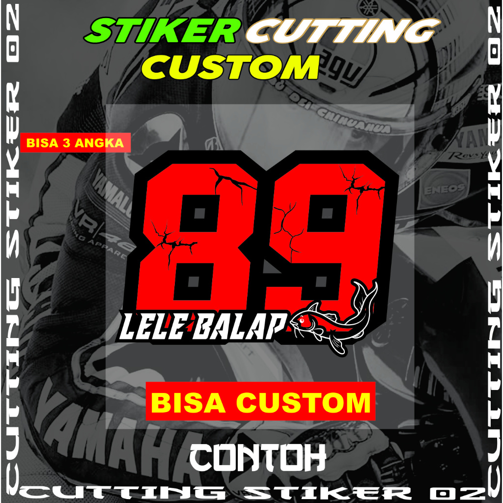 Jual stiker nomor start ANGKA START NAMA DAN NOMOR SENDIRI cutting ...