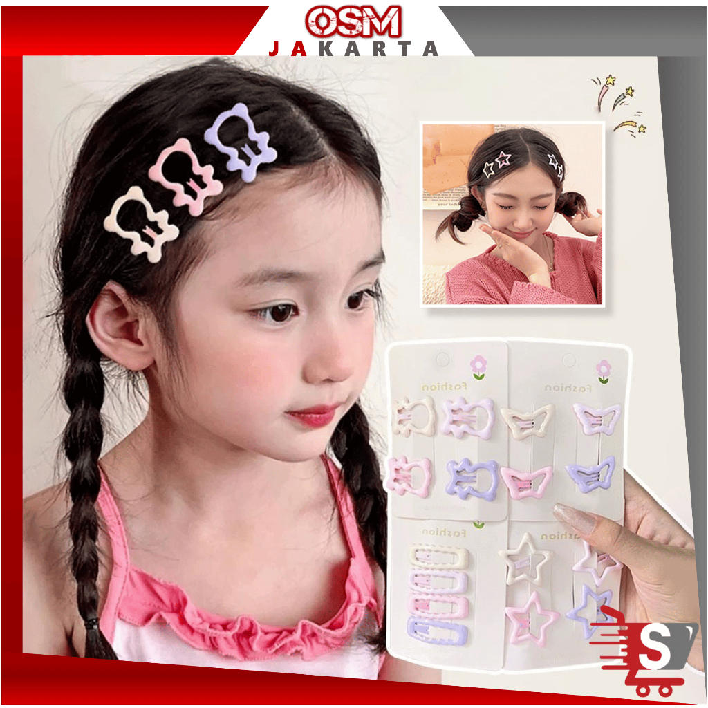 Jual OSM JKT F6608 Jepit Rambut Motif Y2K / Jepit Tiptop Mini Isi 4 PCS / Aksesoris Rambut Lucu ...
