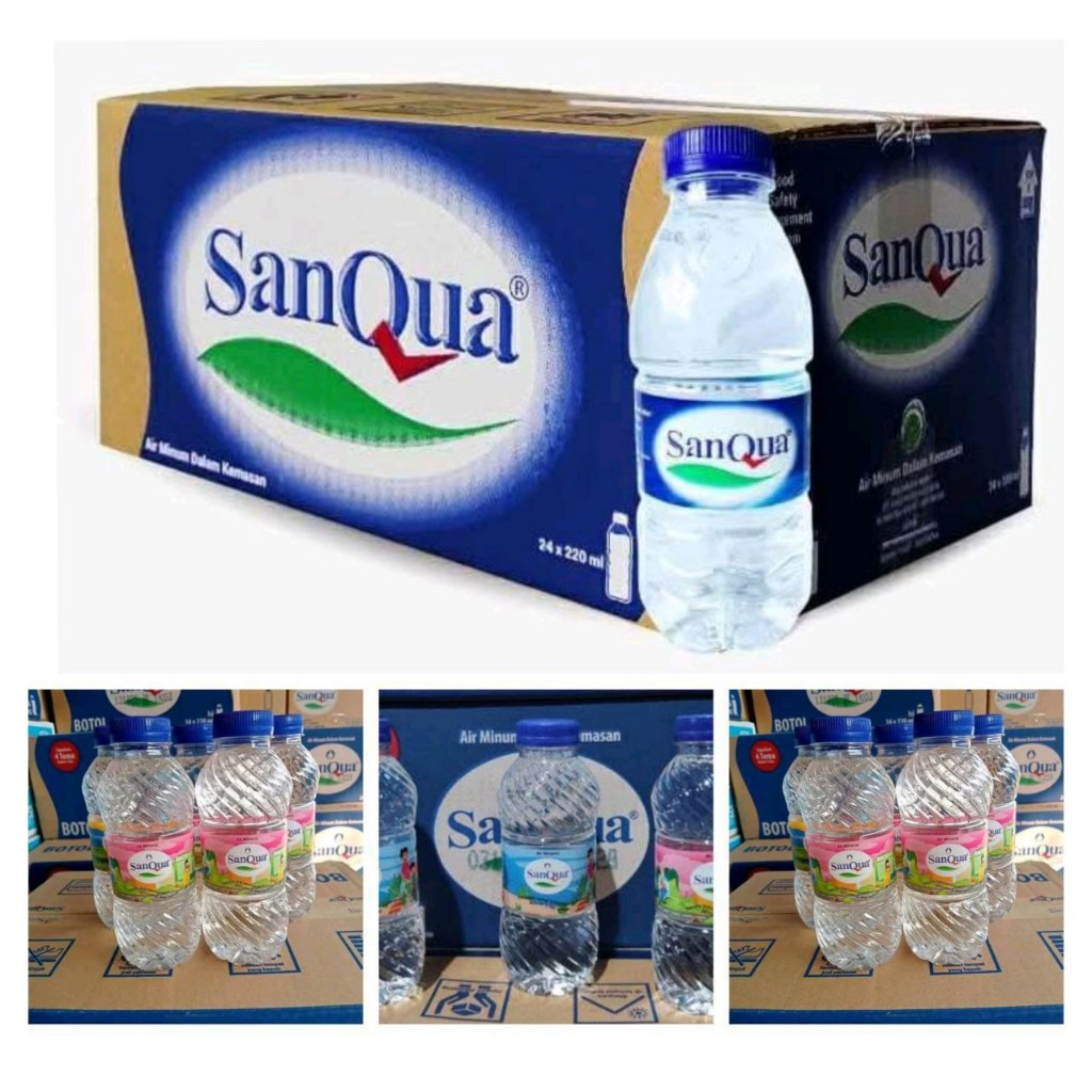 Jual SanQua Air Mineral BOTOL MINI 220 ML/ Gelas Mini 120 ml (40 Cup ...