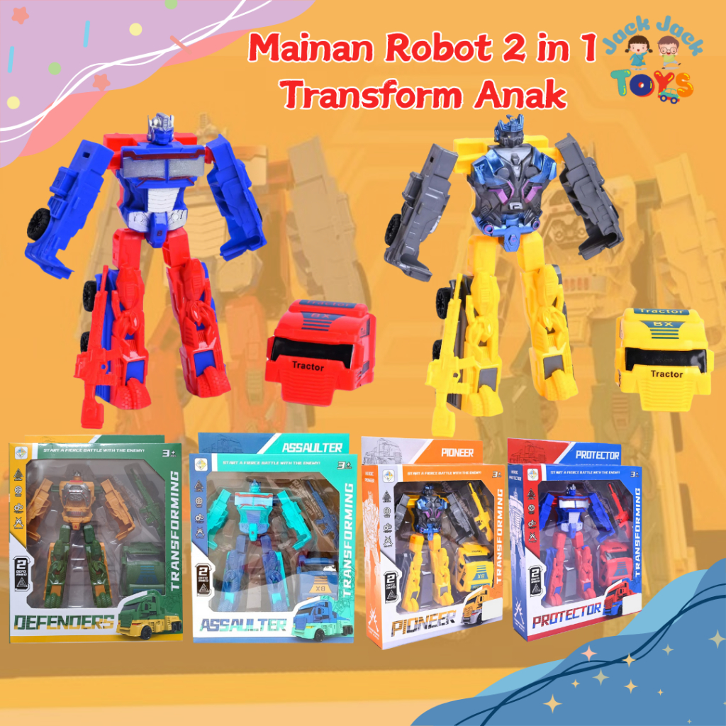 Jual Jackjacktoys Mainan Figure Robot Transformasi Mecha Super Berubah ...