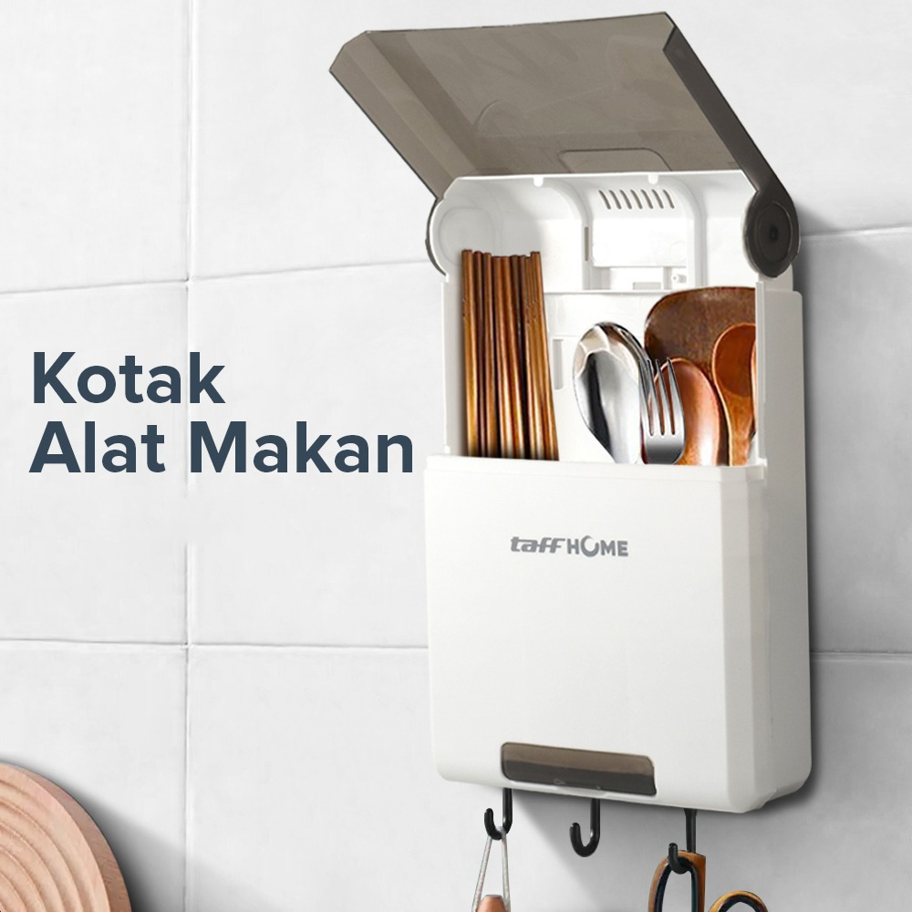 Jual Rak Sendok Sumpit Garpu Gantung Dengan Tutup dan Wadah Tirisan Air ...