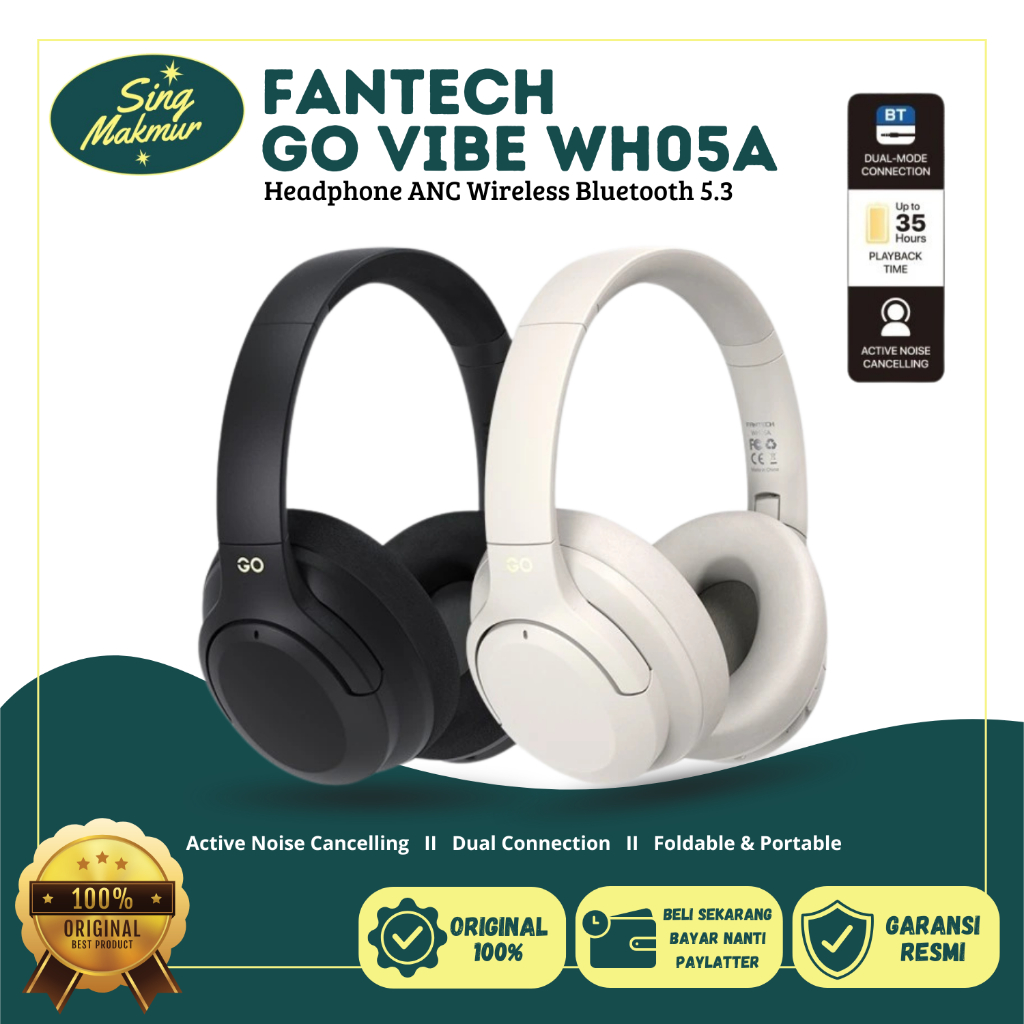Jual Fantech GO Headphone ANC Wireless Bluetooth 5.3 with Noise ...