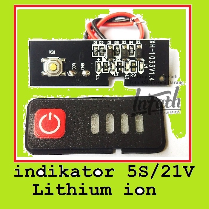 Jual InFath - indikator baterai lithium ion 5S 21V LXT batre batere ...