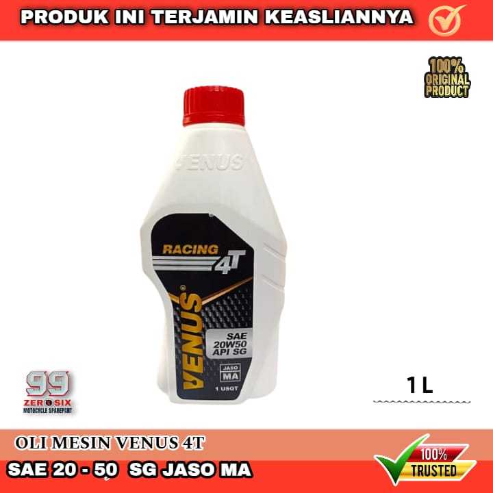 Jual Oli Mesin VENUS Racing 4T SAE [ 20W - 50 ] API SG JASO MA 1000ML ...