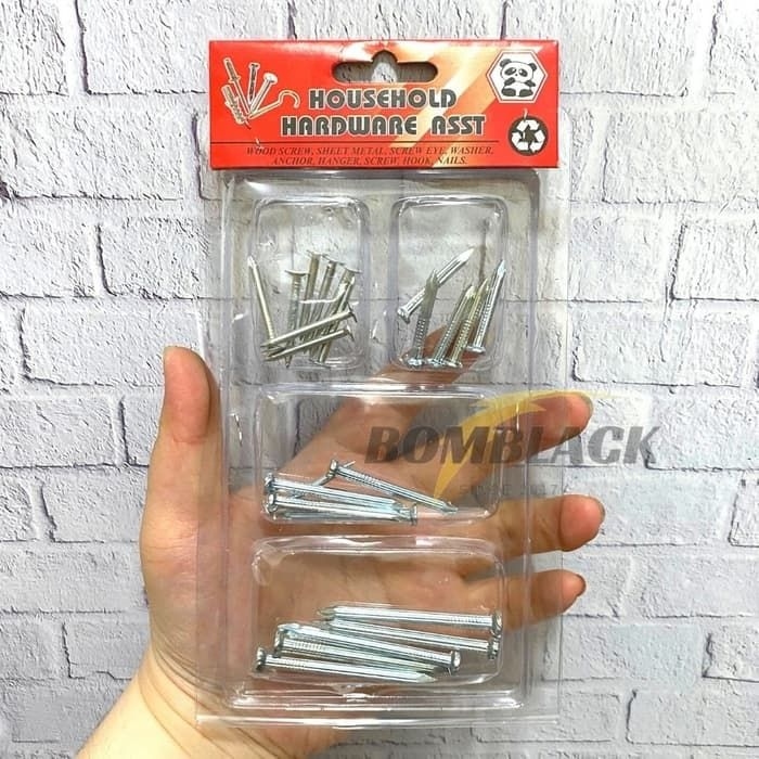 Jual Paku Beton Set 20 Pcs 2,5cm 3cm 4cm 5cm Paku Tembok Paku Cor Beda ...