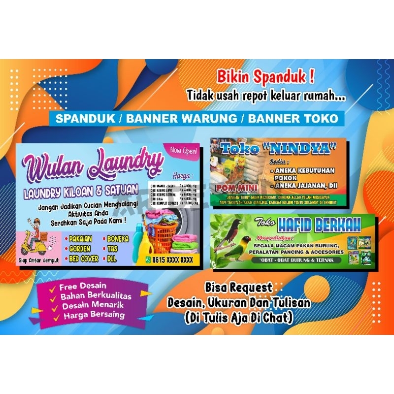 Jual cetak spanduk banner cetak banner warung / toko | Shopee Indonesia