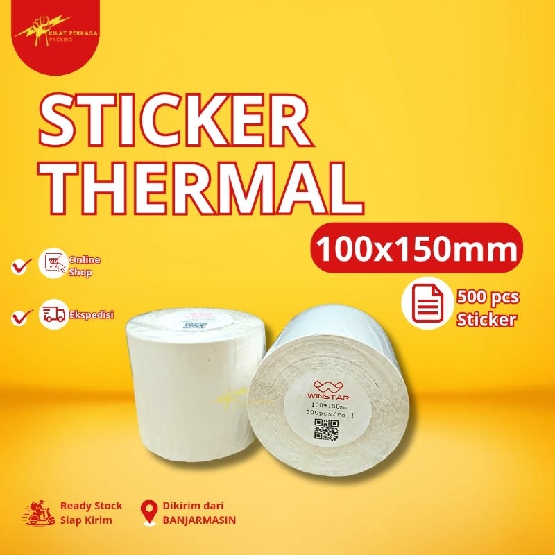 Jual KERTAS THERMAL STICKER LABEL STRUK 100 x 150 MM ISI 500 PCS [ROL ...