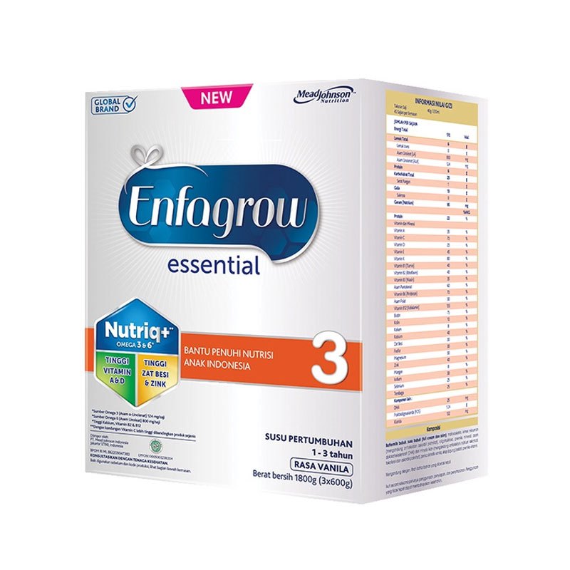 Jual ENFAGROW ESSENTIAL 3 VANILLA 1800 G | Shopee Indonesia