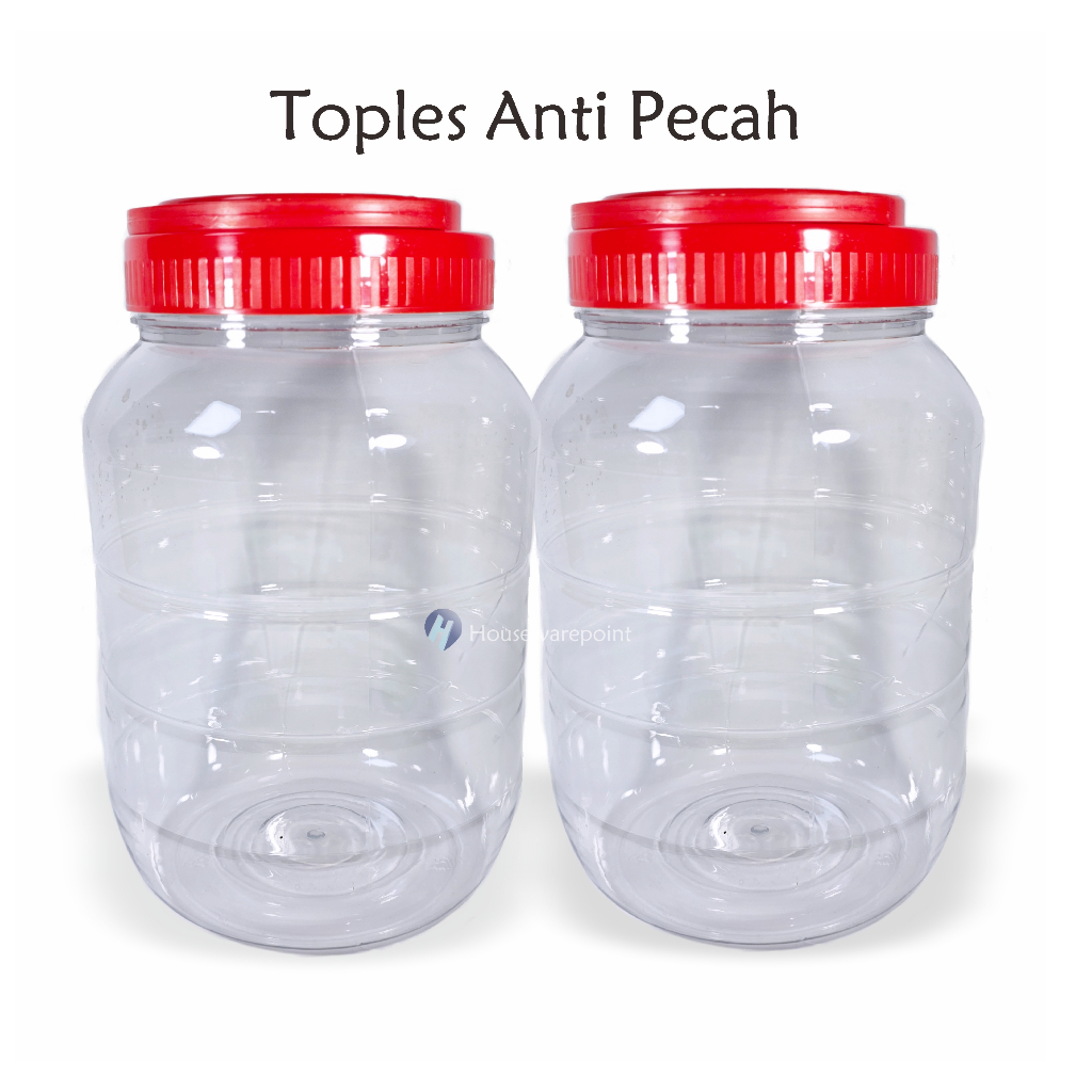 Jual 1 pcs Toples Anti Pecah/ Toples Ikan Cupang/ Toples PET/ Toples kerupuk/ Toples besar ...