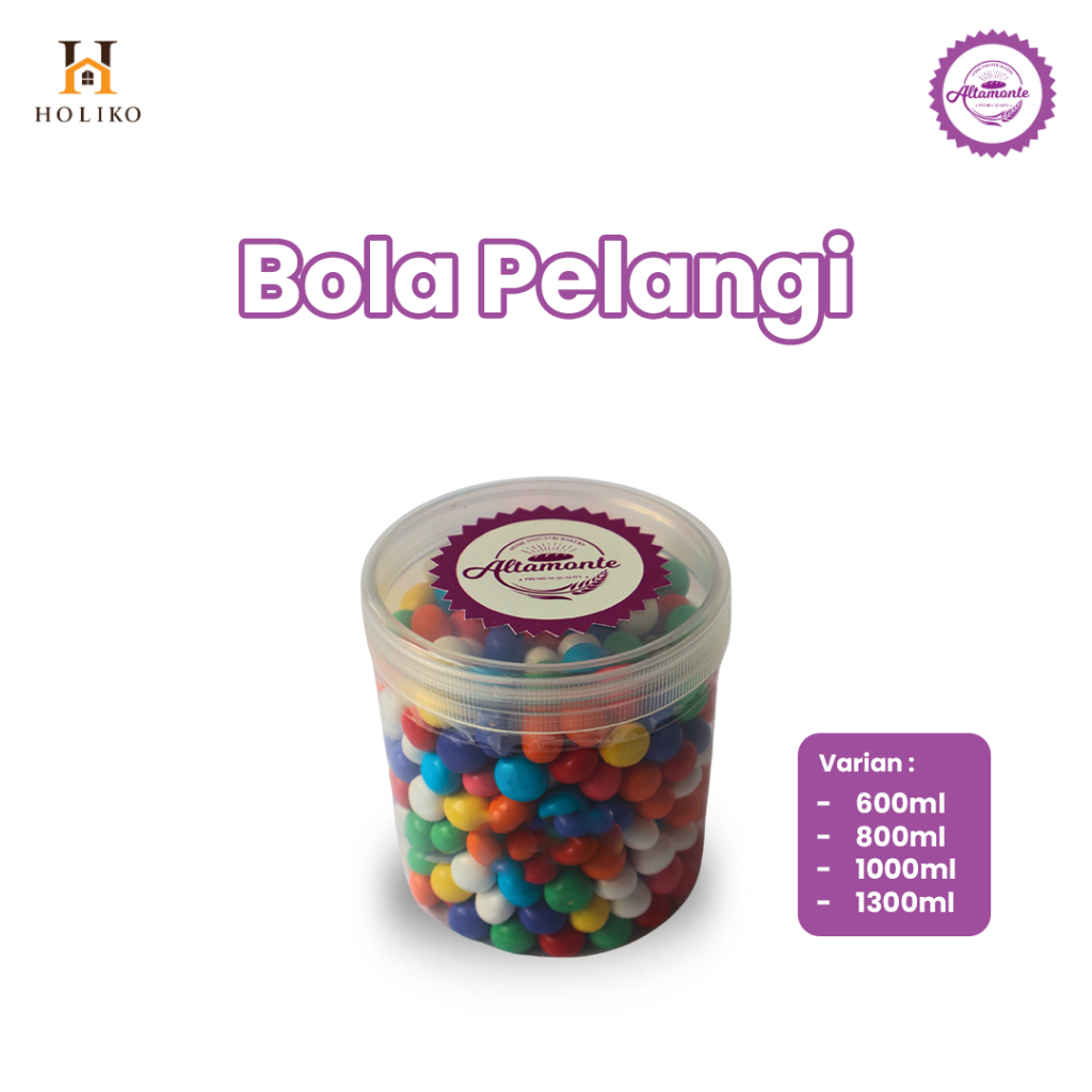 Jual HOLIKO - Kue Kering Bola Pelangi Uk 600ML, 800ML, 1000ML,1300ML ...