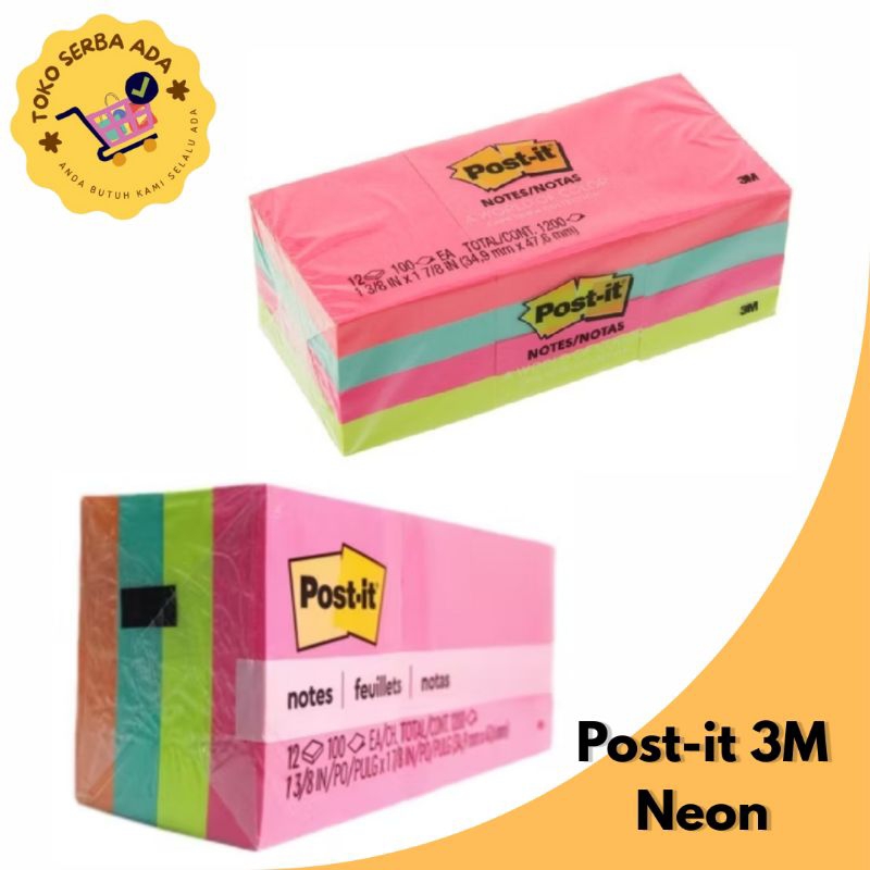 Jual Post-it 3M 1 pack (isi 12 pad) / Sticky Notes Post-it / Kertas ...