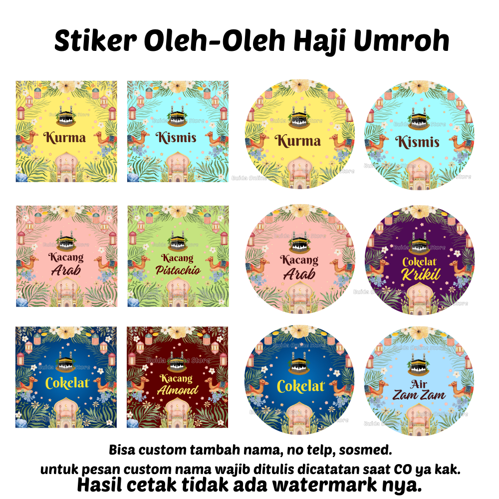 Jual Sticker Stiker Gift From Hajj Umroh Label Kemasan oleh-oleh Haji ...