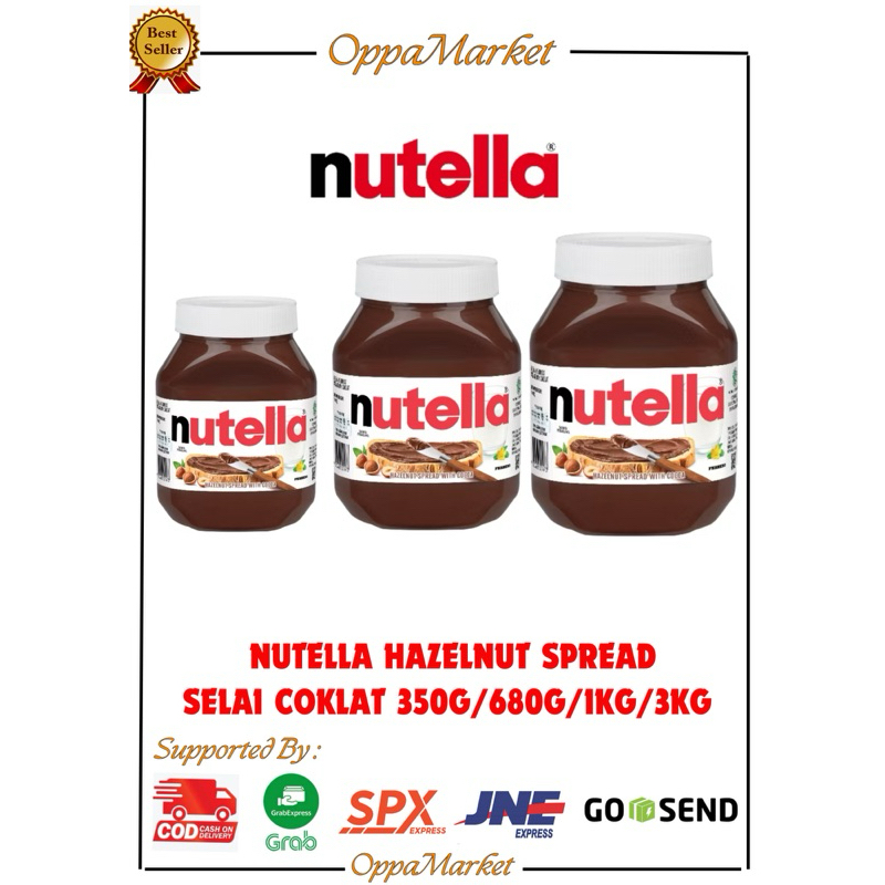 Jual NUTELLA SPREAD SELAI COKLAT FERRERO HAZELNUT 350G/680G/1KG/3KG | Shopee Indonesia