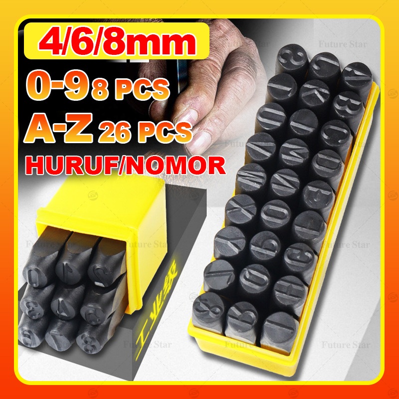 Jual Alat Ketok Huruf Dan Angka Nomor Rangka Mesin 0-9 Letter 36pcs A-Z ...