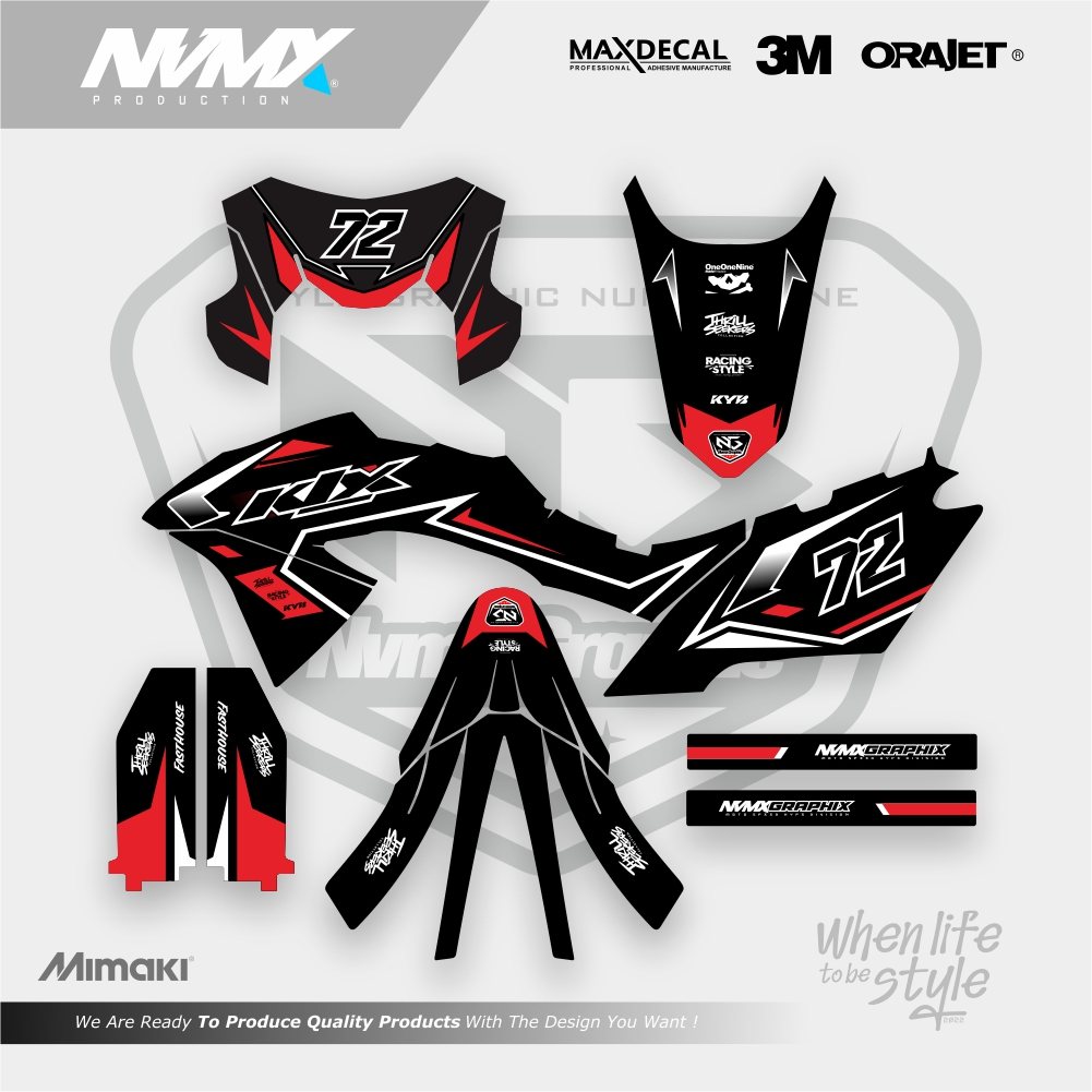 Jual dekal stiker motor kawasaki klx bf HITAM- decal sticker motor ...
