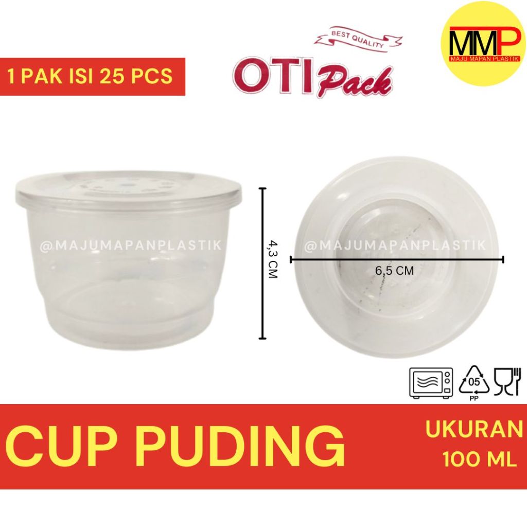 Jual [25pcs] Cup Puding 100 ml TEBAL / Cup Pudding Agar-agar / Cup ...
