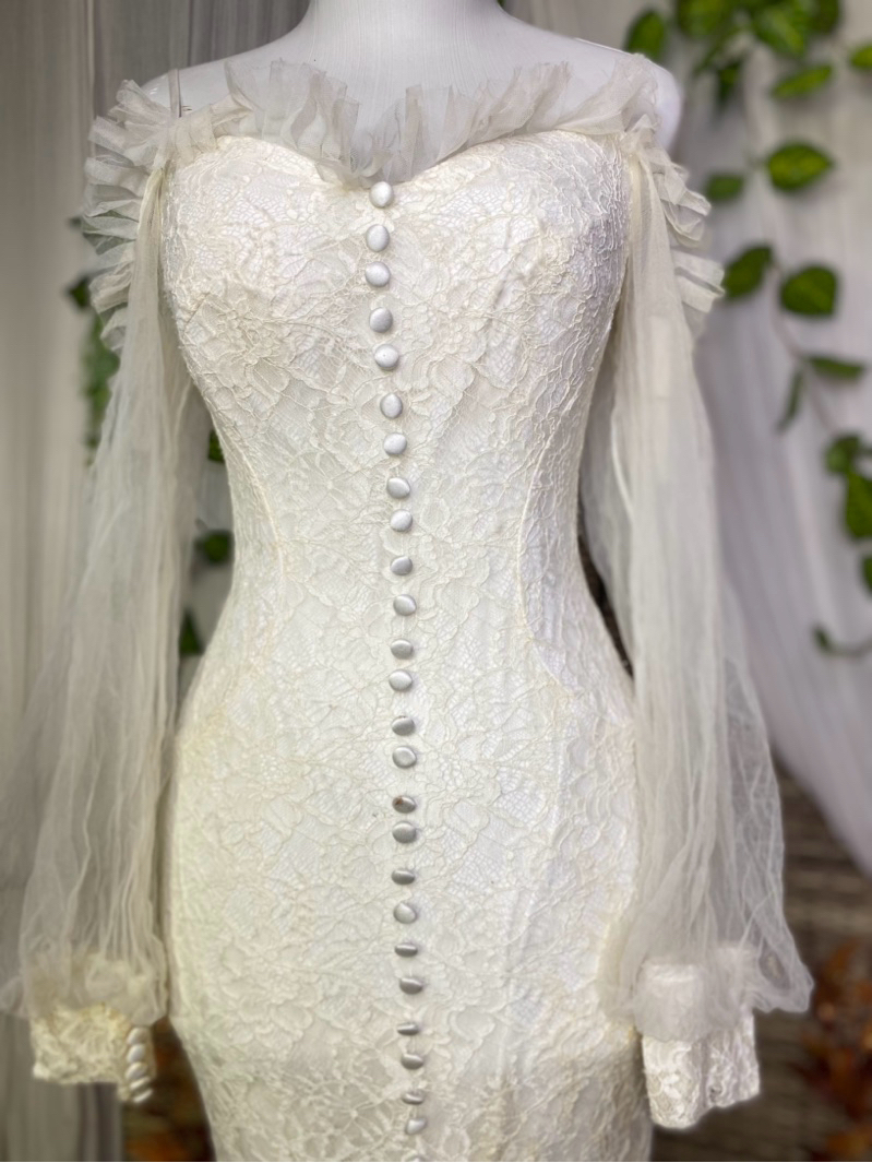 Jual Dress Brukat Off-Shoulder Lengan Panjang (baca deskripsi) | Shopee ...