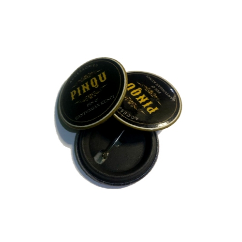 Jual Pin 44mm HITAM TANPA MINIMAL ORDER Custom Desain & Request ...