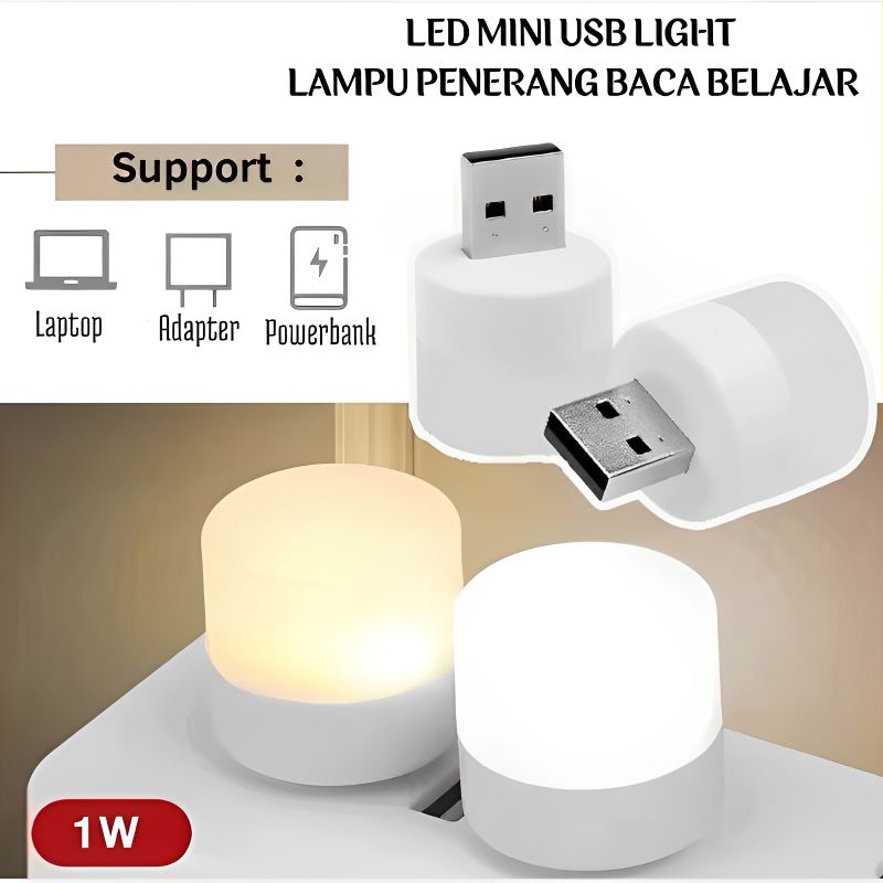 Jual Lampu LED Mini Colokan USB / Lampu Tidur Terang Warna Cahaya Putih ...