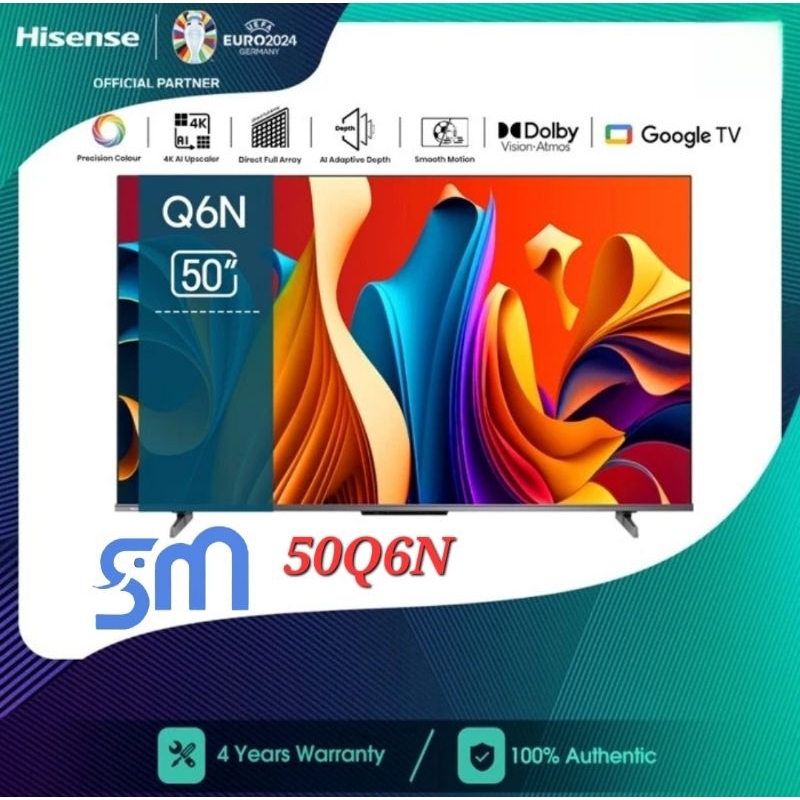 Jual LED TV Hisense 50 inch 50Q6N QLED 4K UHD Google Smart TV | Shopee ...