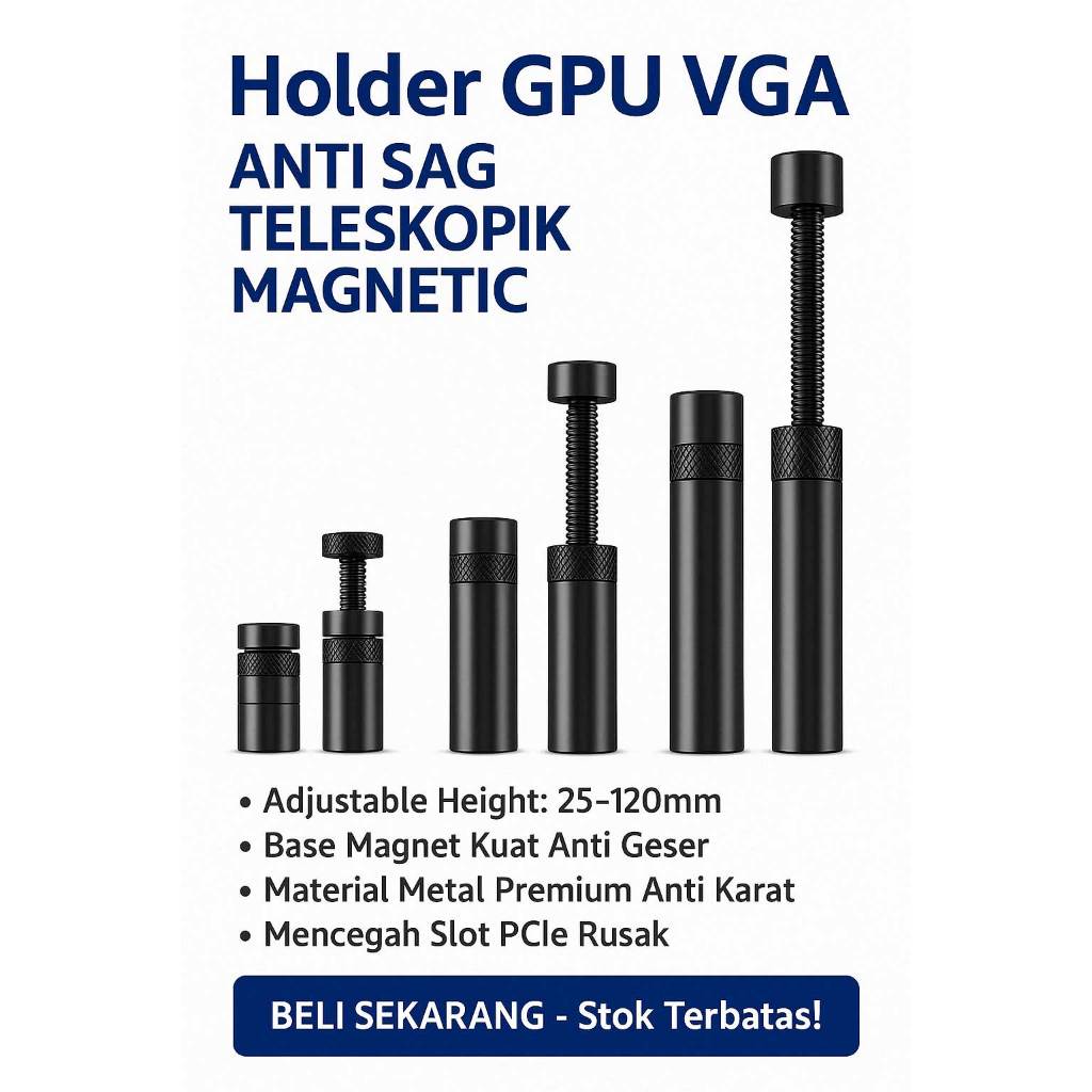 Jual Holder GPU VGA Bracket Anti Sag Teleskopik Magnetic Penyangga ...