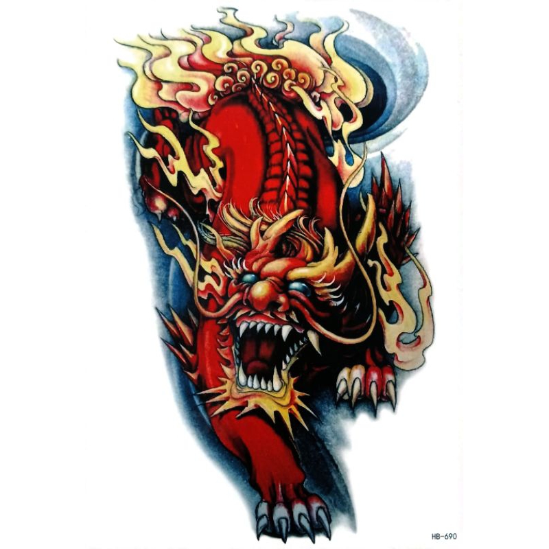 Jual [COD] Tatto Naga Api Keren HB-690 | Tatto Tempel Sementara | Tatto ...