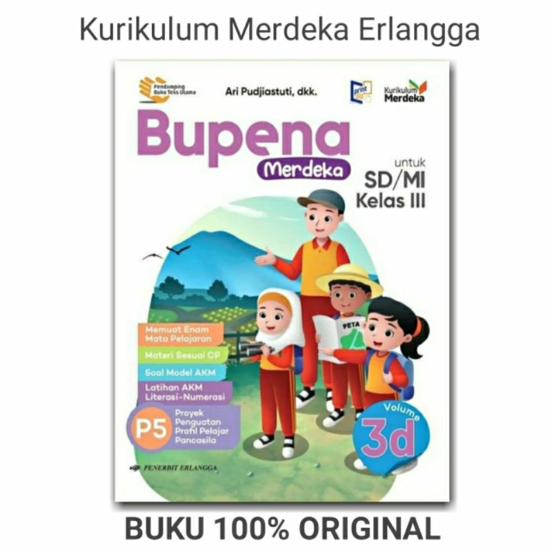 Jual Bupena Merdeka 3D Kelas 3 SD Kurikulum Merdeka Erlangga Original ...