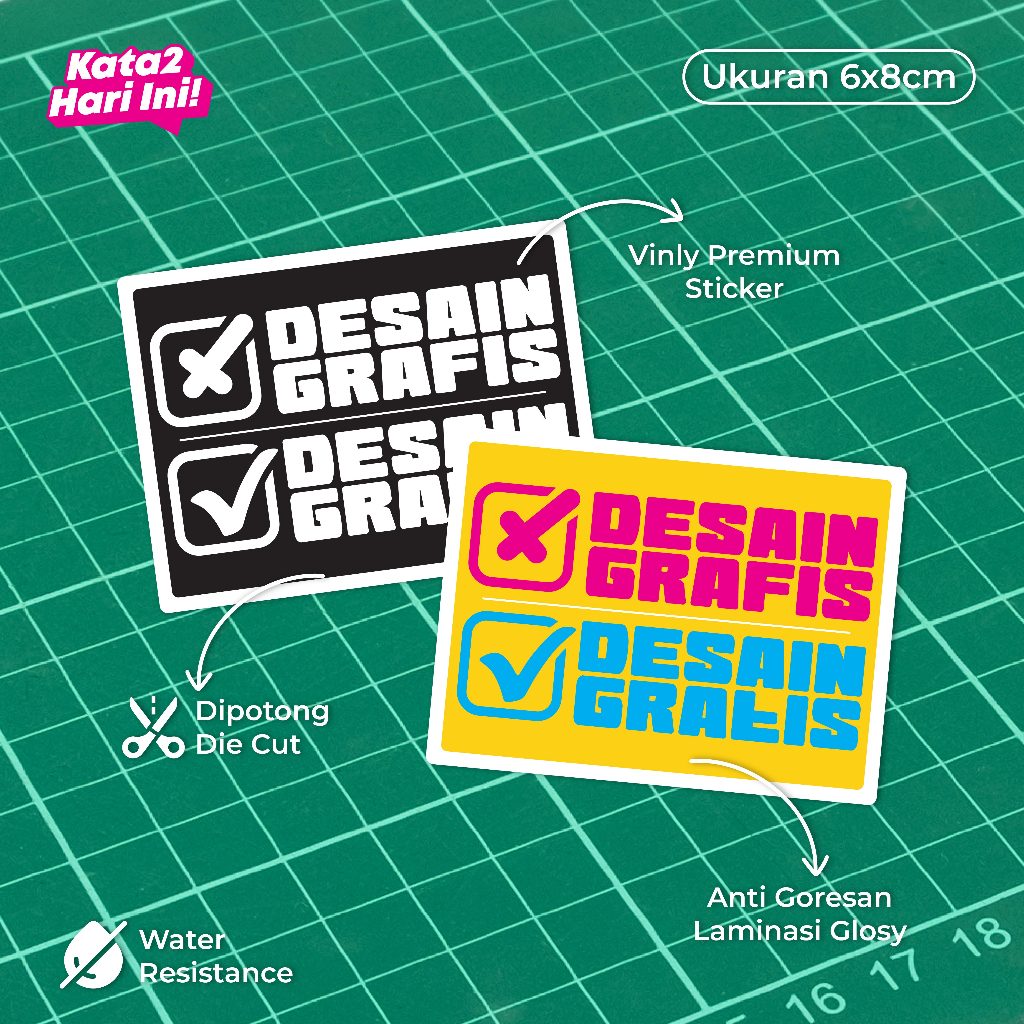 Jual Desain Grafis Desain Gratis | Sticker Vinyl Glosy Tahan Air ...