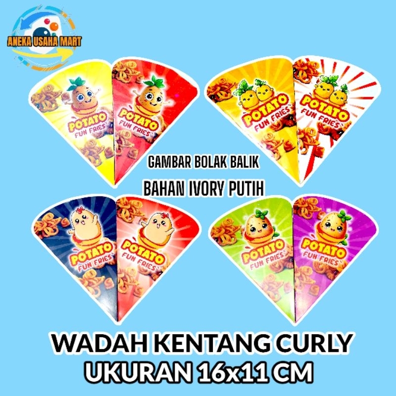 Jual 4 Pilihan Gambar Kertas Kentang Curly isi 50 Pcs - Wadah Potato ...