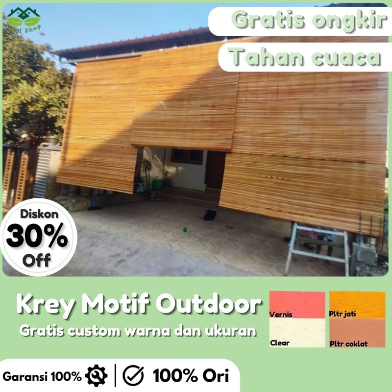 Jual Tirai Jendela Gulung Bambu Sawit Outdoor Indoor Ukuran 70cm×300cm ...